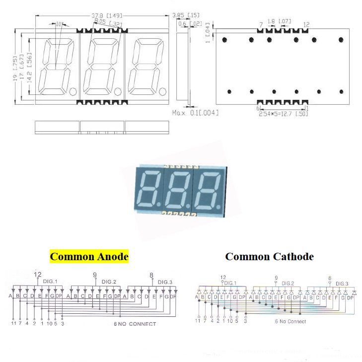 Top Quality 0.56" Triple Digit smd LED Display 7 Segment smd LED ...