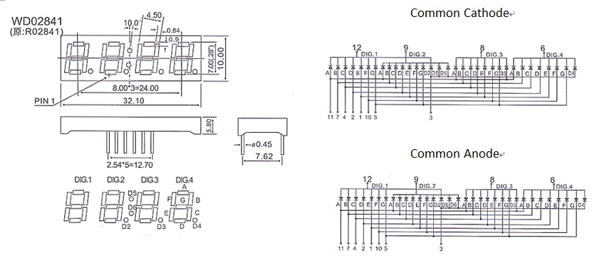 Professional Manufacturer 0.28 Inch 7 Segment led Display 4 Digit 7 ...