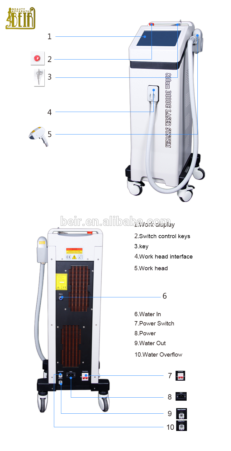 Salon use pain less Permanent laser hair removal 810nm diode laser ...
