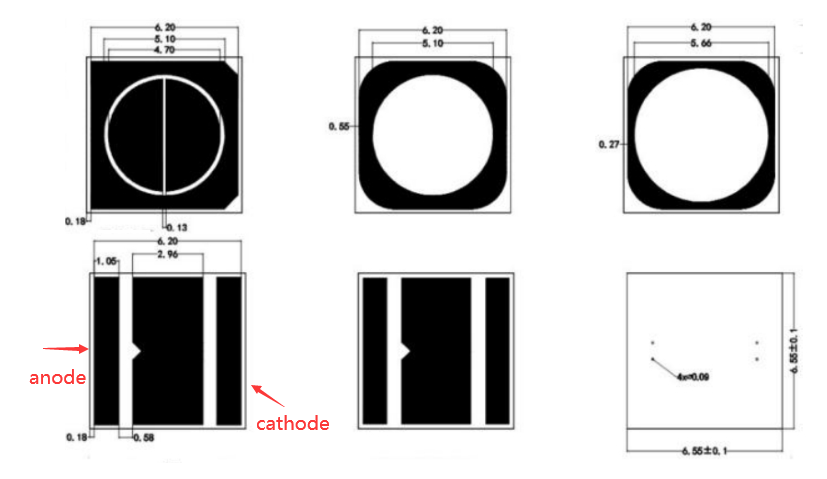 Houkem 3 watts IR led diode 820nm 825nm 830nm 835nm 840nm 845nm 850nm ...