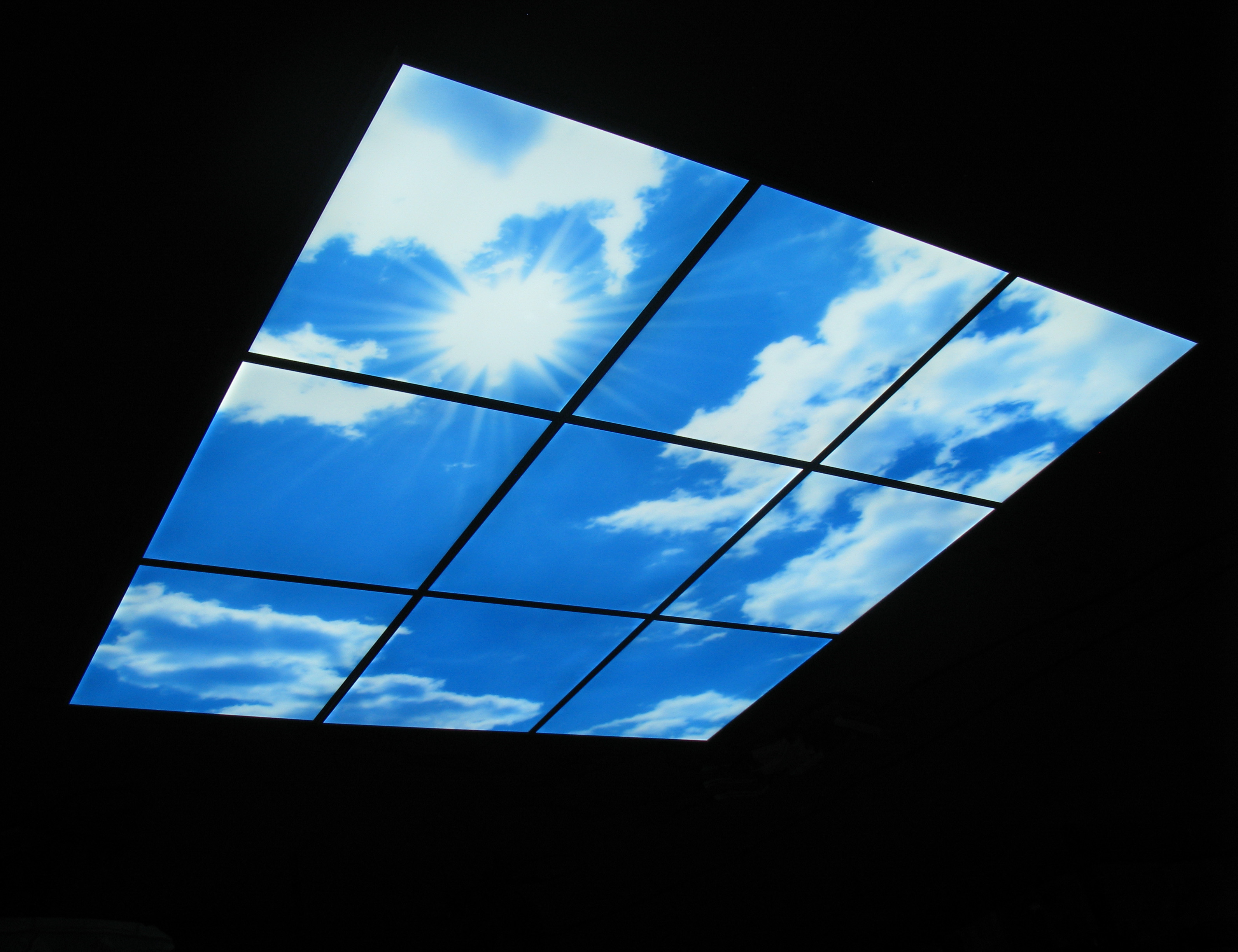 3D artificial blue sky 40W 600X600 led ceiling skylight panel home ...