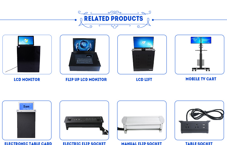 custom configuration HD desktop mounted flip up lcd monitor lift from ...