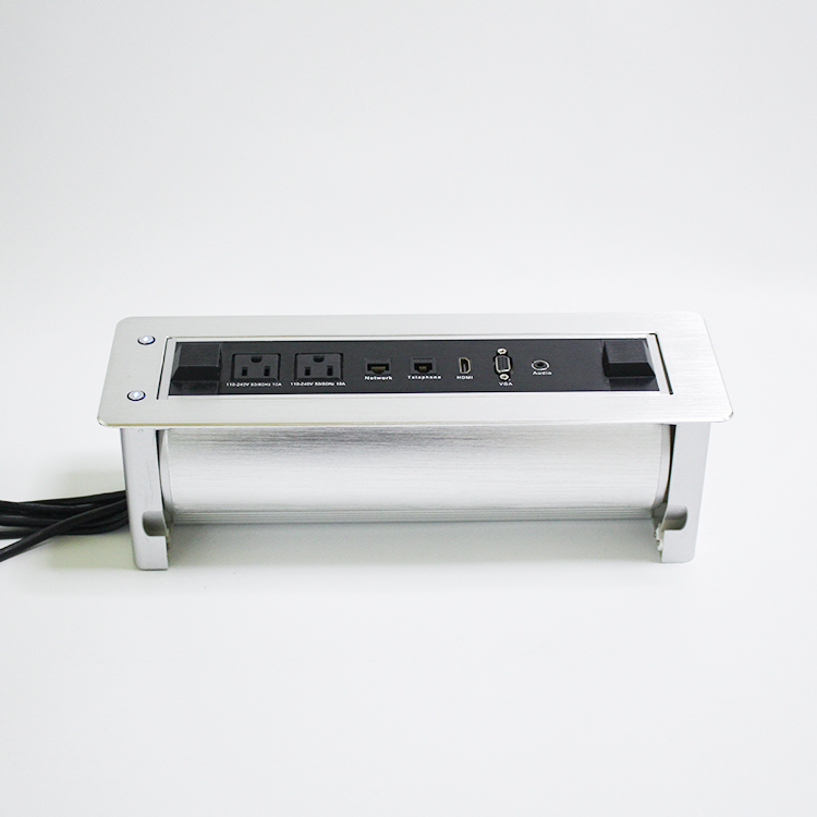 hidden electric flip up electrical outlet rotate desktop socket from ...