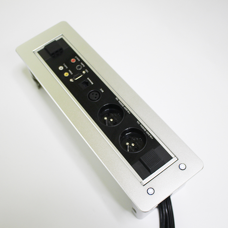 Motorized flip up electrical outlet | desk socket