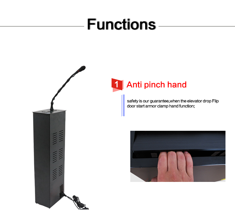 motorized pop up microphone lift Table Audio System Conference with ...