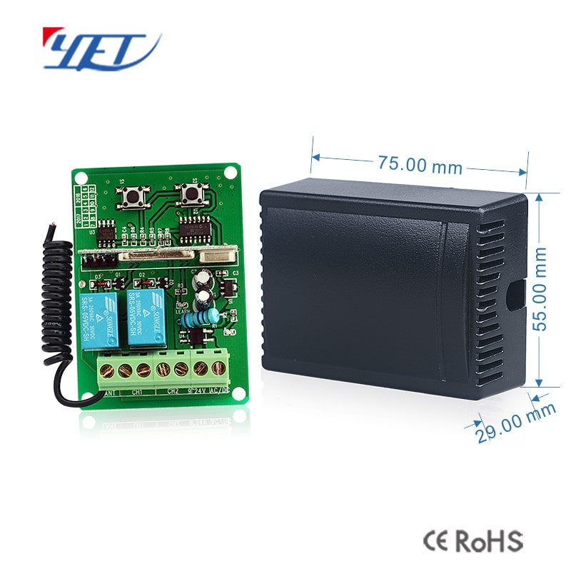 DC 12V 2CH Channel Wireless RF Remote Control Switch Transmitter ...