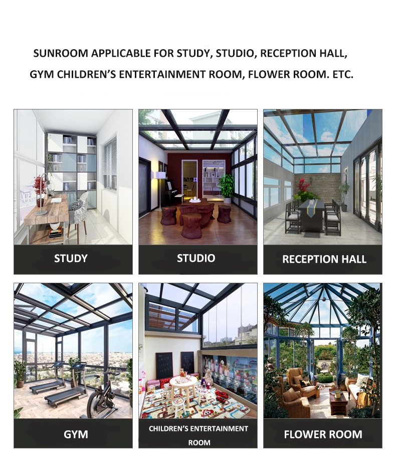 Laminated Low-e Conservatory Reflective Sunbathe Waterproof Glass Sunroom with Aluminum Frame ...