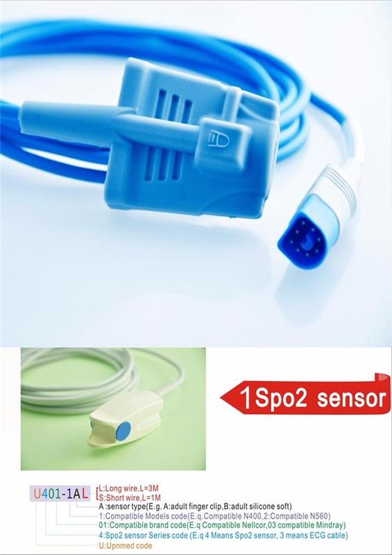 Heal force 5pin 80 degree silicone soft spo2 sensor, CE & ISO13485 from ...
